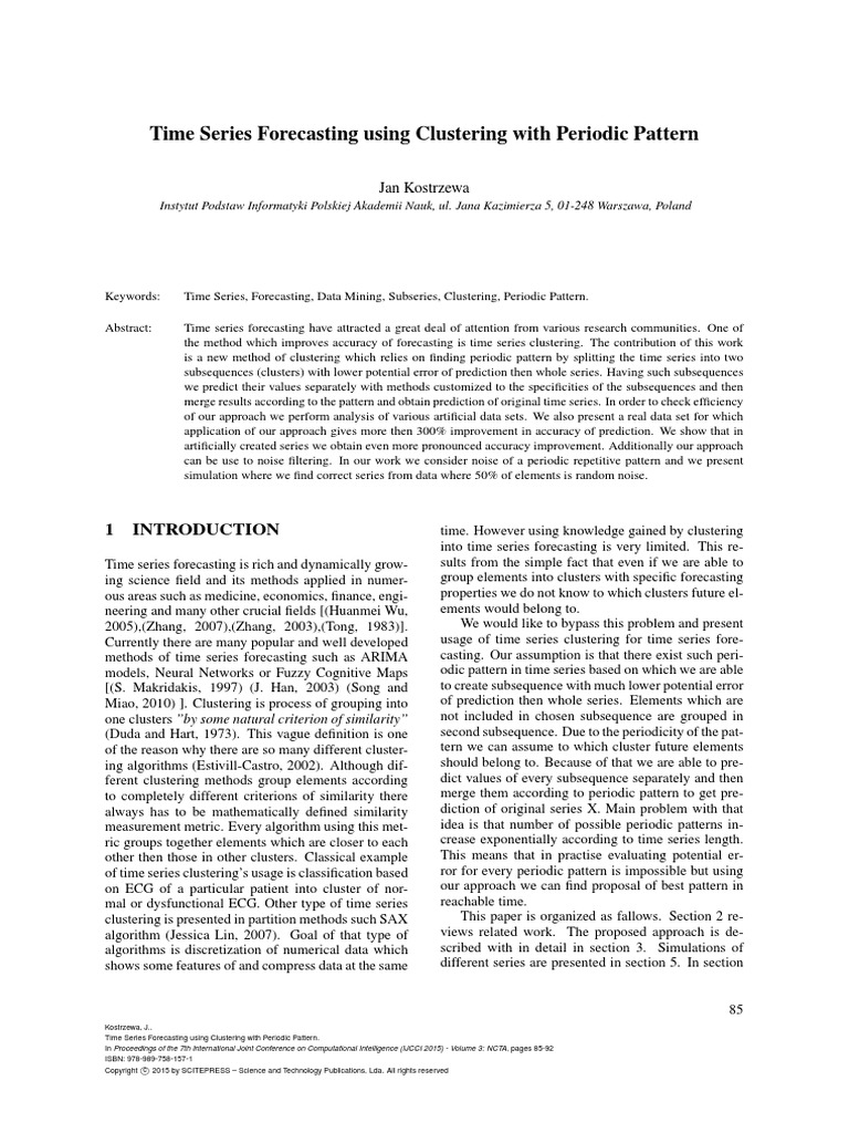 Time Series Forecasting Using Clustering With Periodinc Pattern | PDF ... Time Series Forecasting Using Clustering With Periodinc Pattern | PDF ...