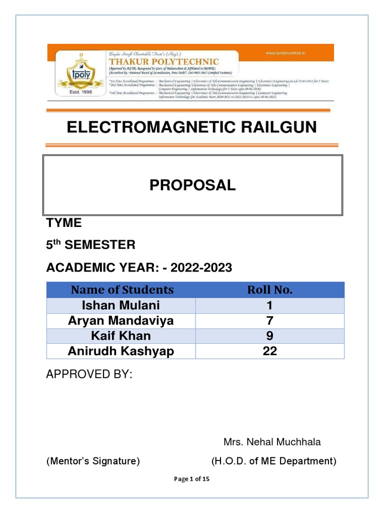 proposal | PDF | Applied And Interdisciplinary Physics | Flight