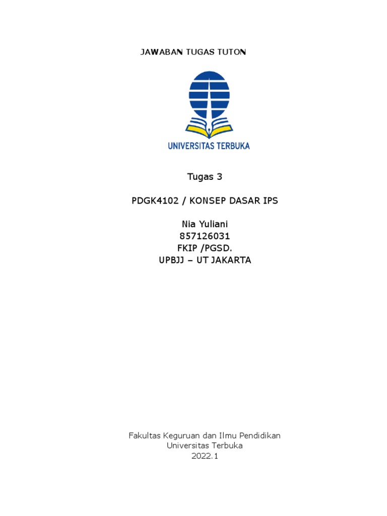 TUGAS 3 Konsep Dasar IPS. PDGK4102 | PDF