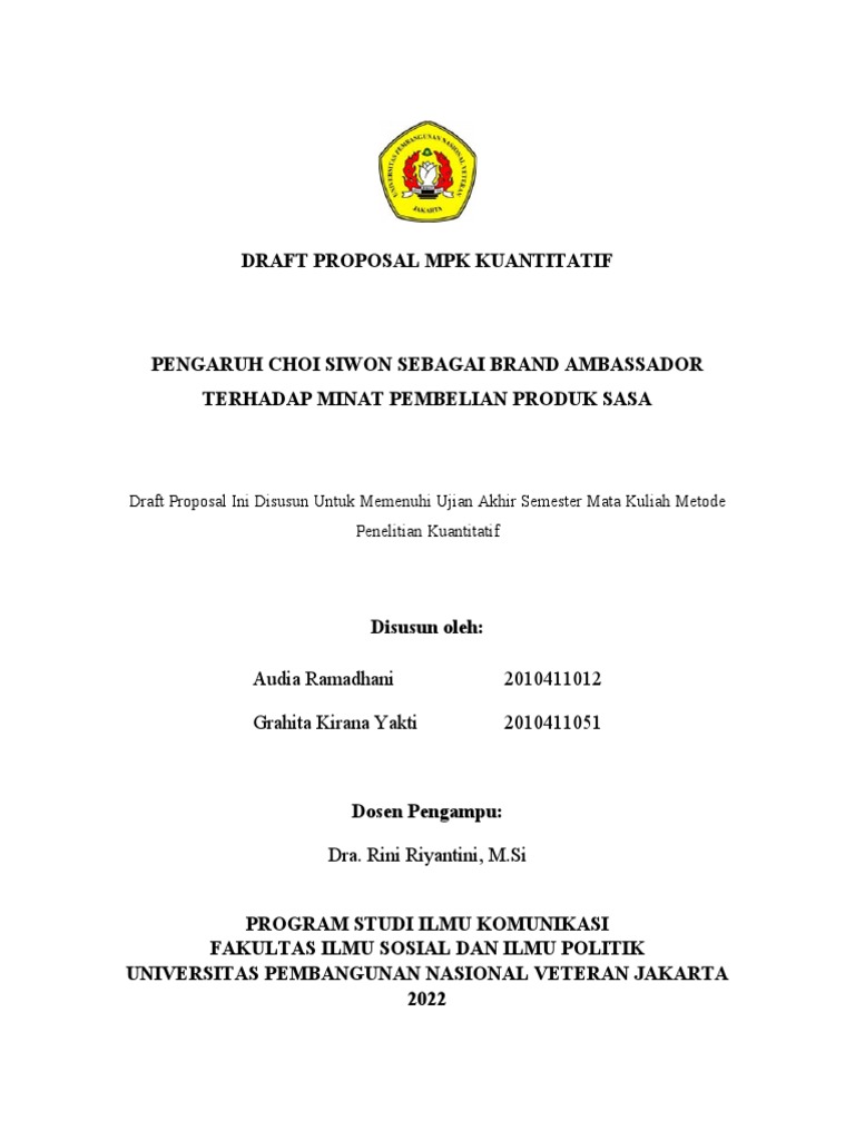 Draft Proposal MPK - Audia Ramadhani (2010411012) Dan Grahita Kirana ...