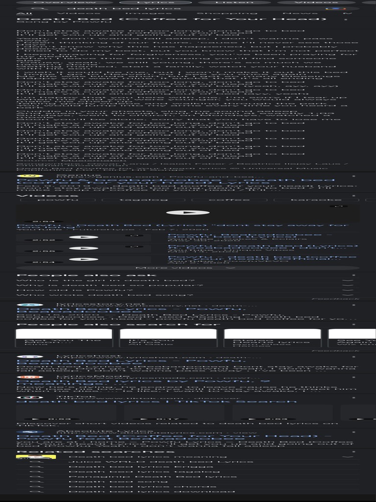 Death Bed Lyrics - Google Search | PDF