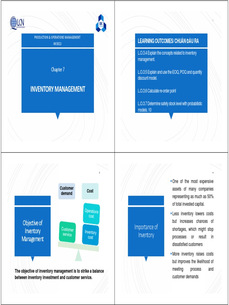 Chapter 7 - INVENTORY MANAGEMENT | PDF | Inventory | Production And ...