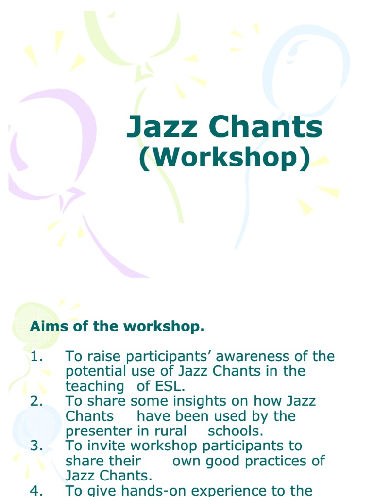 Jazz Chant Presentation | Epistemology | Pedagogy | Free 30-day Trial ...