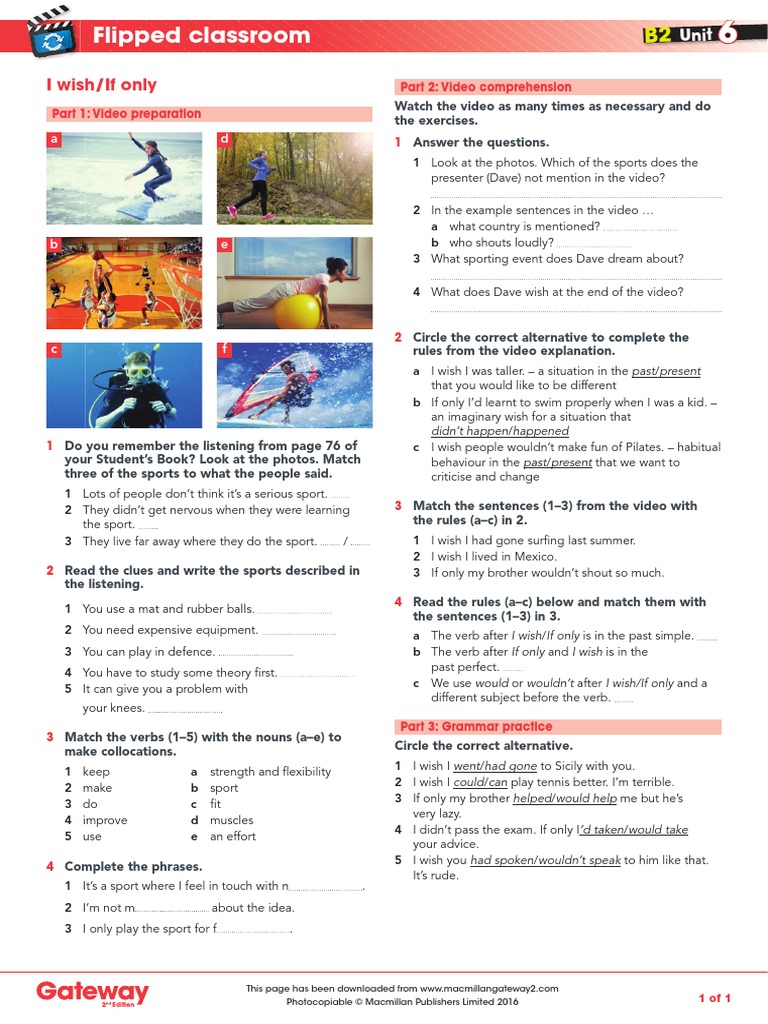 UNIT 6 Flipped Classroom Video Worksheet | PDF | Verb | Subject (Grammar)