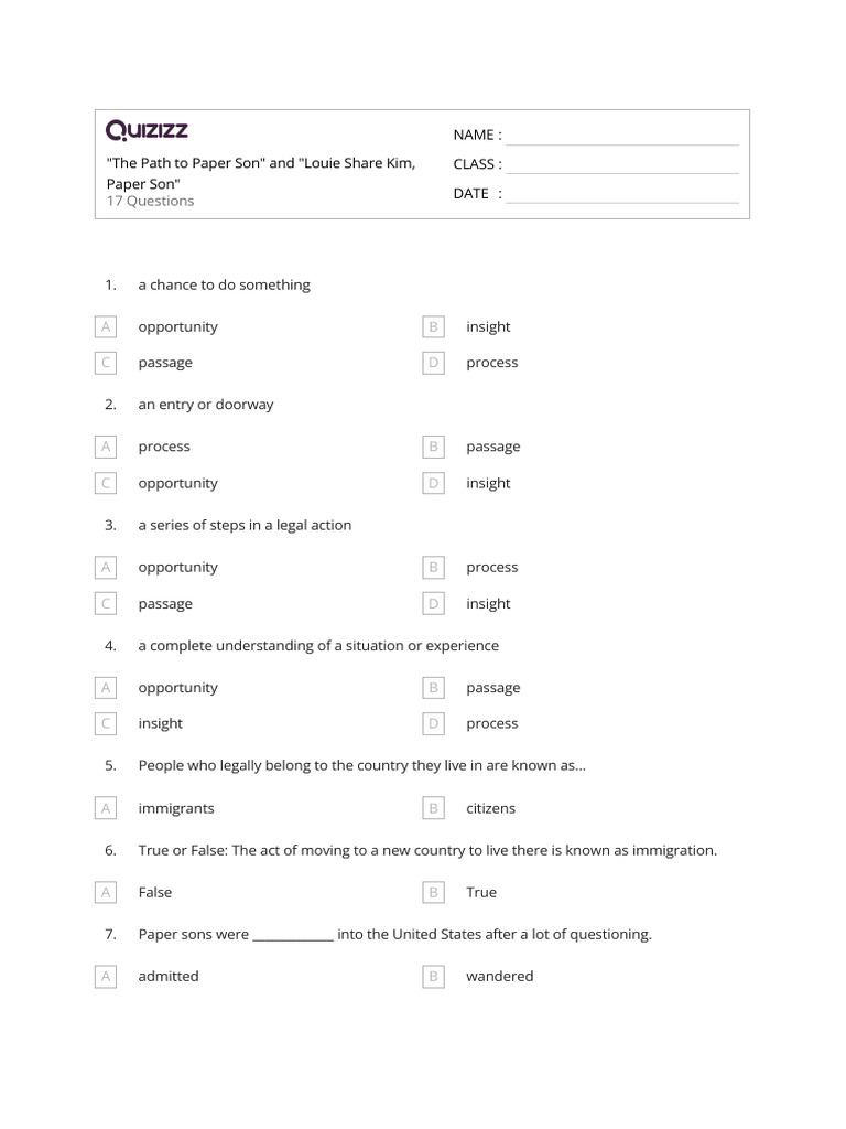 Path to Paper Son: Key Questions & Answers | PDF