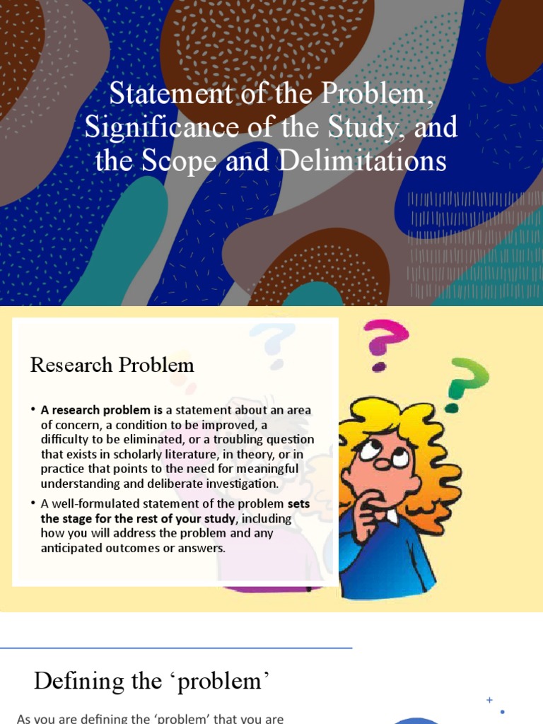 Research Problem Significance Scope Delimitations | PDF | Experience | Theory