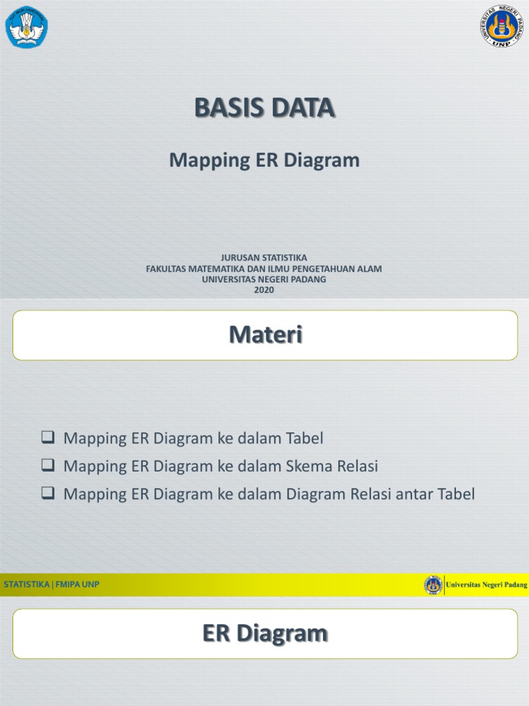 S1STAT-BASDAT Materi 05 - Mapping ER Diagram | PDF
