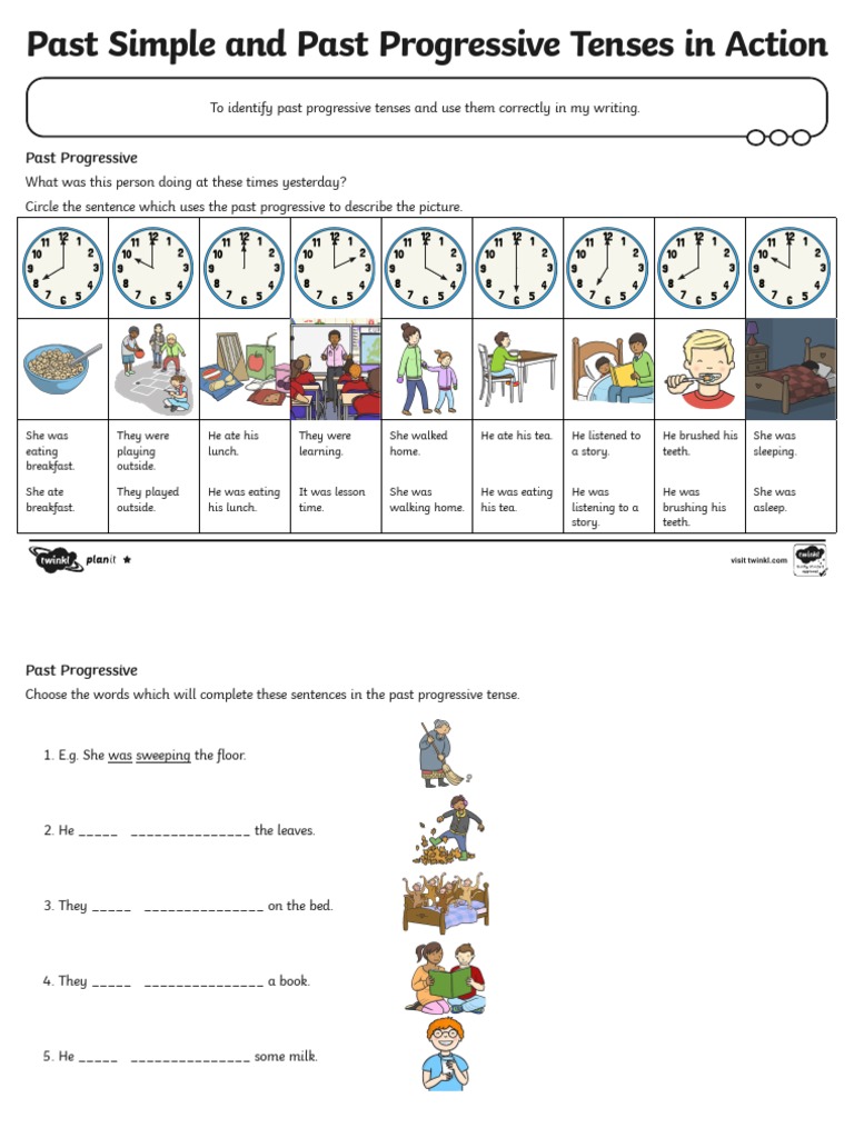 T N 4979 Differentiated Past and Progressive Tense in Action Activity ...