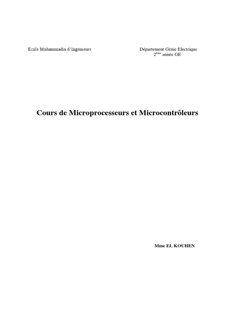 Cours Emi Micro 2020 (Microp CHP 1,2,3) | PDF | Décimal codé binaire | ASCII