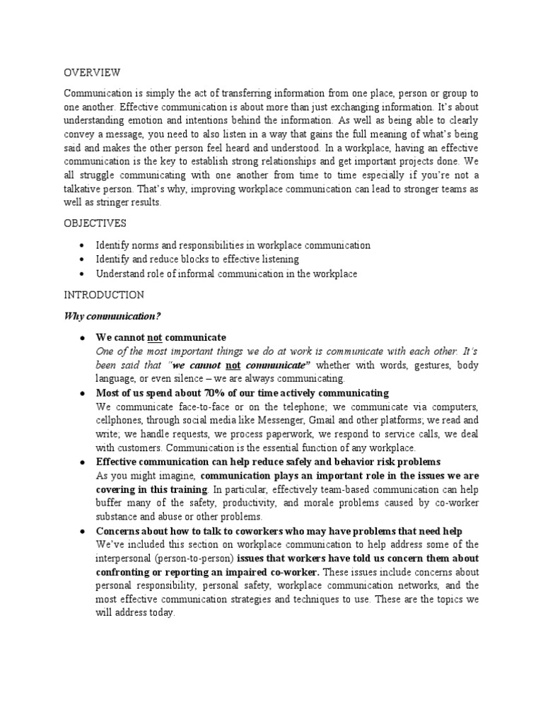 Improving Communication | PDF | Communication | Information