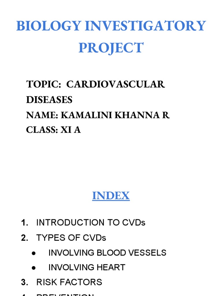 bio investigatory project - cardiovascular diseases | PDF ...