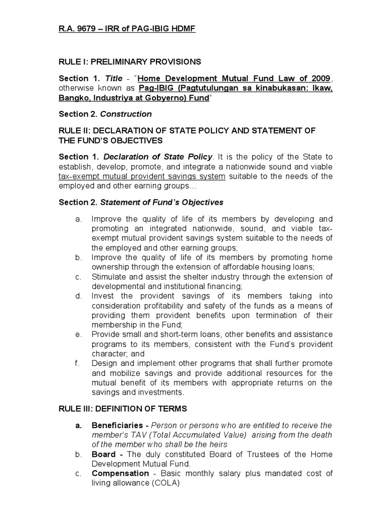 Ra 9679 - Pag-Ibig HDMF | PDF | Employment | Payroll Tax