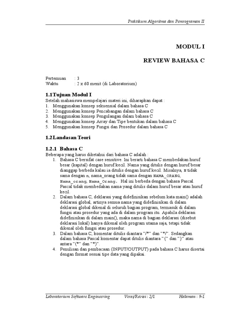 Modul 1 Alpro 2 - Review C | PDF