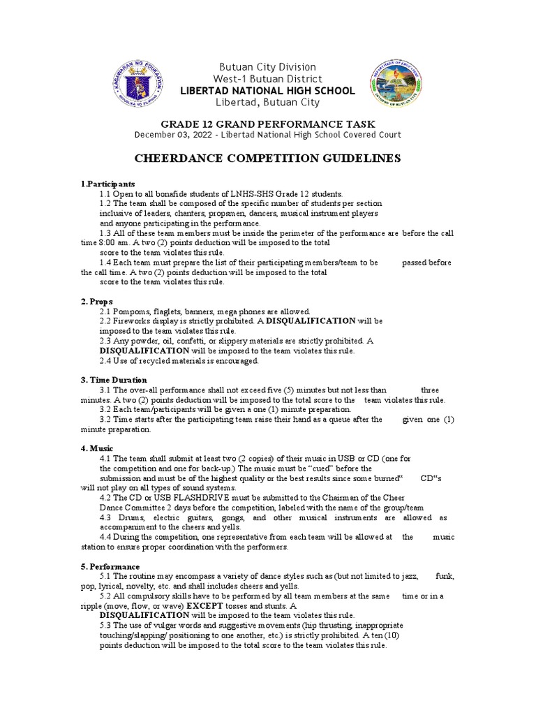 Cheerdance Guidelines | PDF | Performing Arts