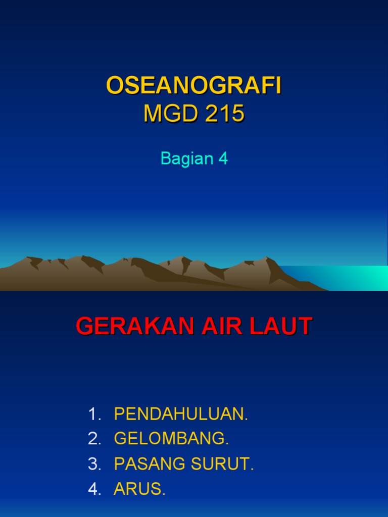 Gerakan Air Laut: Gelombang, Pasang, Arus | PDF | Sains & Matematika