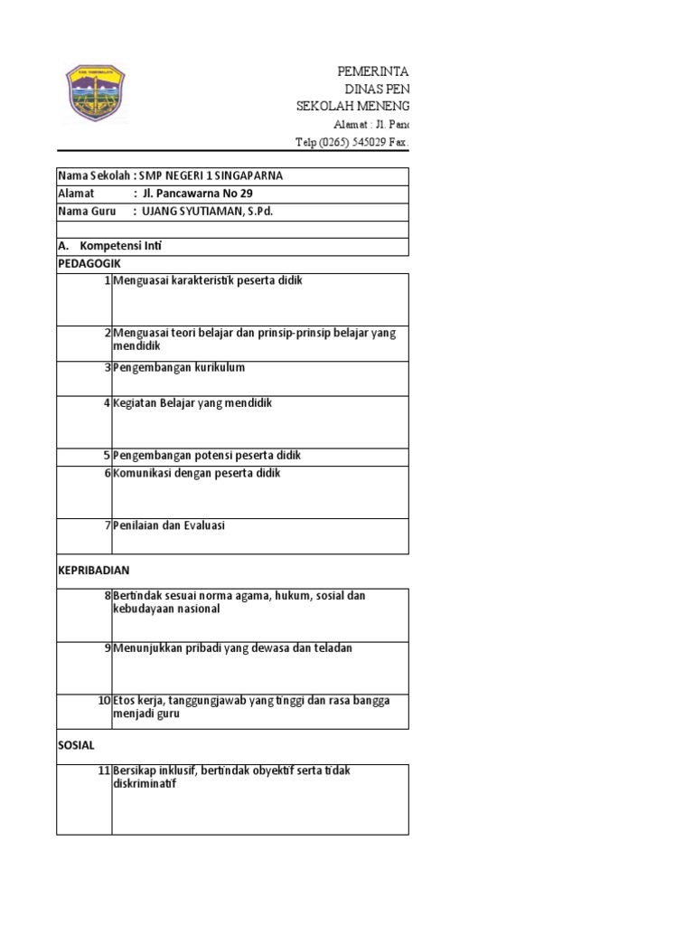 Contoh Evadir Kerja Guru | PDF