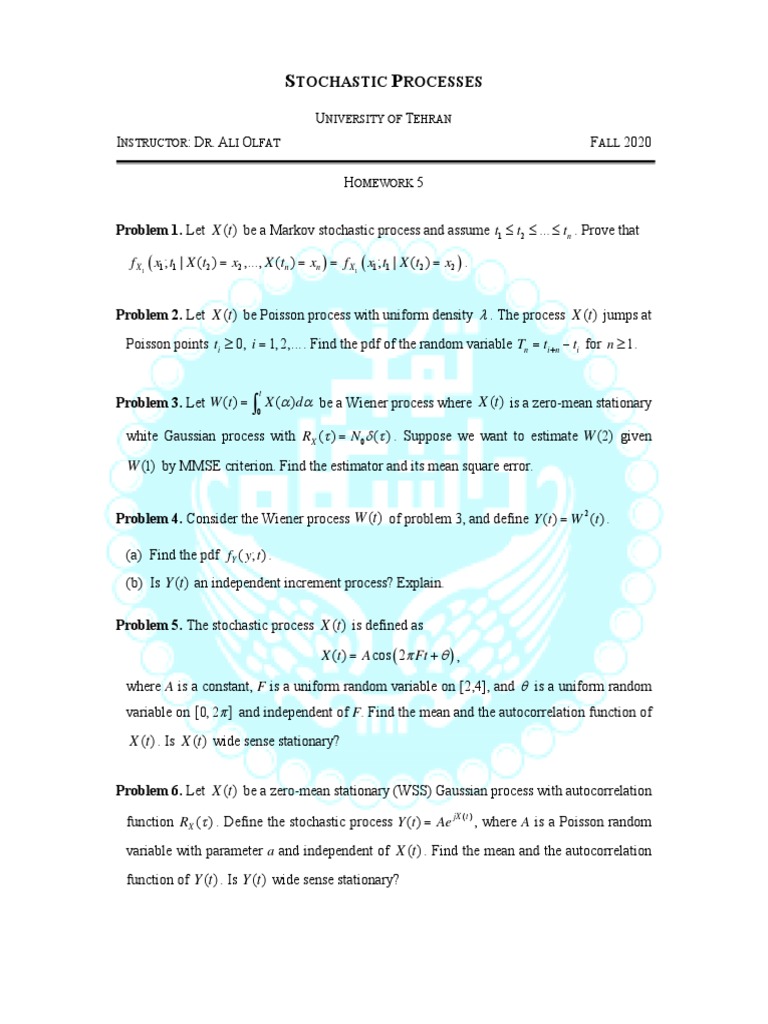 HW 5 | PDF | Stationary Process | Autocorrelation