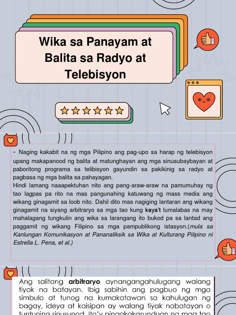 WEEK 1 Wika Sa Panayam at Balita Sa Radyo at Telebisyon | PDF