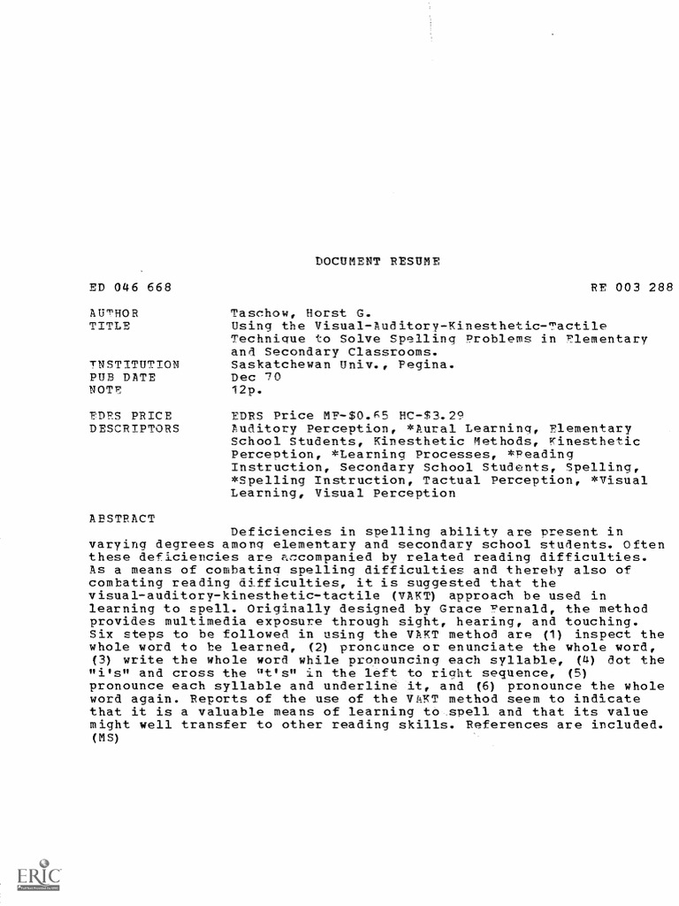 Eric RRL | PDF | Senses | Perception