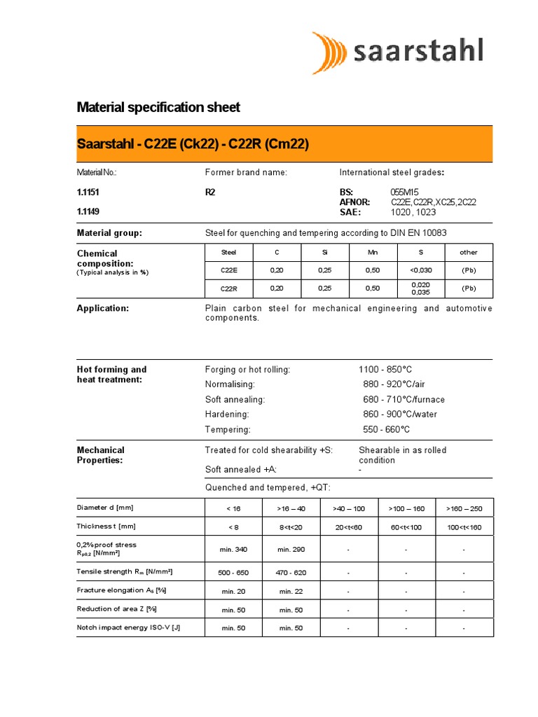 20160401103255-1149 1151 C22e C22R | PDF | Steel | Materials