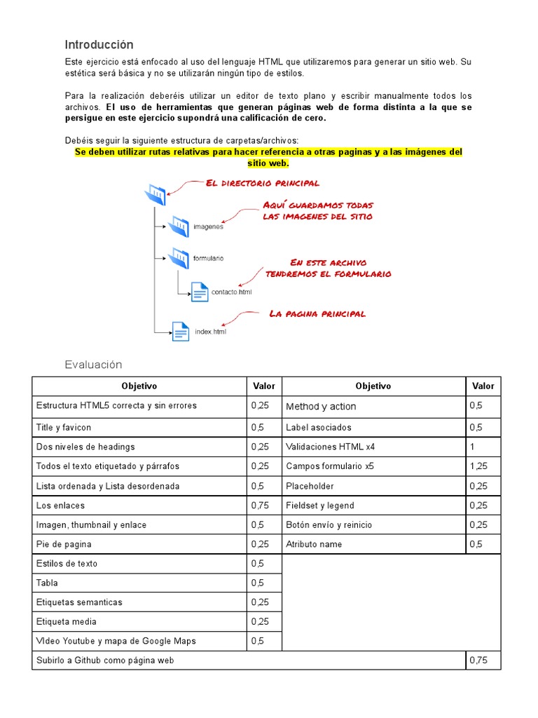 Ejercicio HTML | PDF | Hipervínculo | HTML