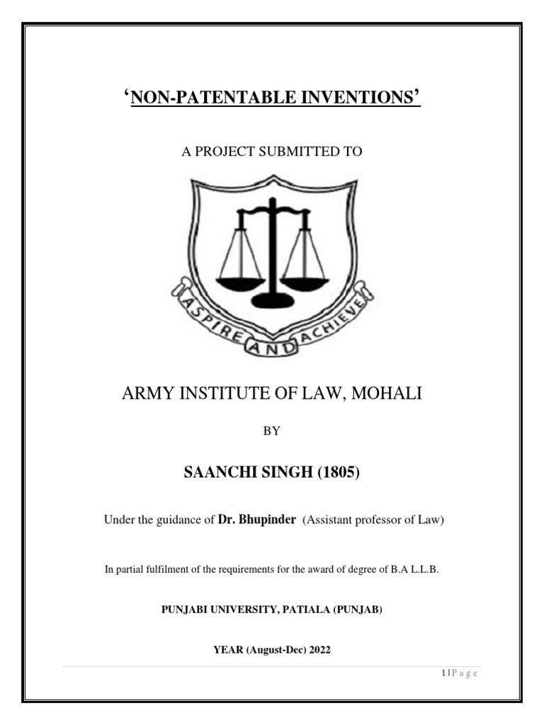 Non-Patentable Inventions Explained | PDF | Patent | Glossary Of Patent ...