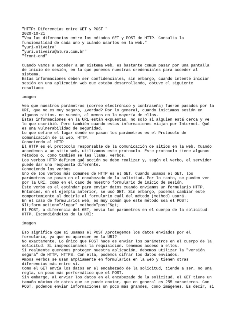 Textos Articulo | PDF | Protocolo de Transferencia de Hipertexto | SQL