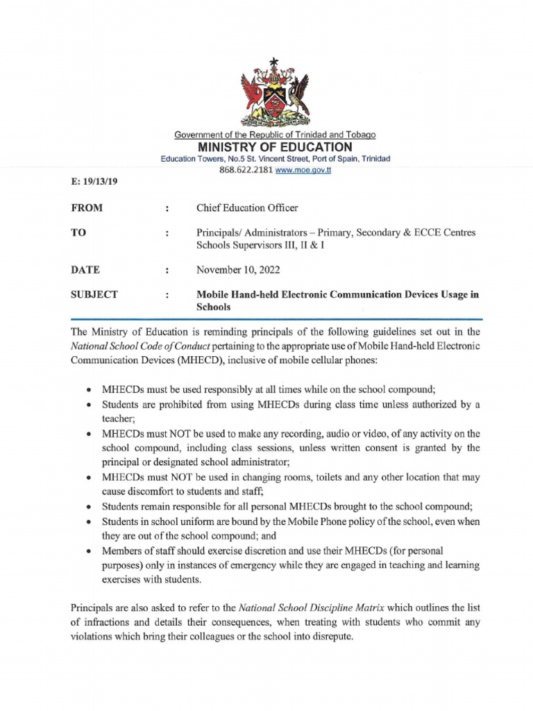 Memo - Mobile Hand-Held Electronic Communication Devices Usage in ...