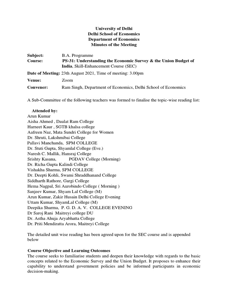 2021-Budget and Economics Survey SEC | PDF