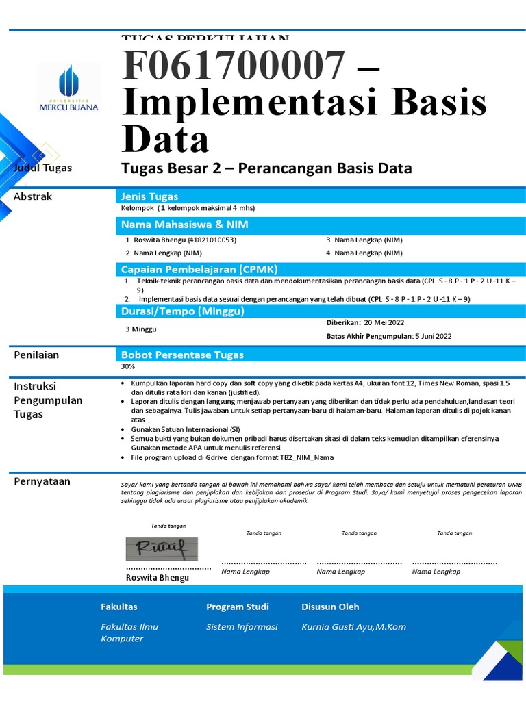 IBD - TB2 - Analisa Kebutuhan Data Pada Apotek Maria Farma - Roswita Bhengu | PDF