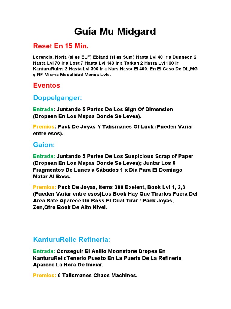 Guia Mu Midgard | PDF