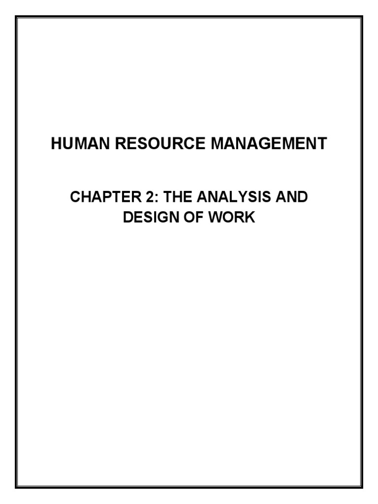 Human Resource Management: Chapter 2: The Analysis and Design of Work | Descargar gratis PDF ...