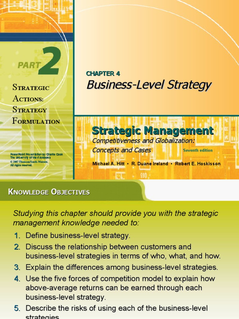 Chapter 4 Hitt Ireland Hoskisson 7 Edition | PDF | Strategic Management ...