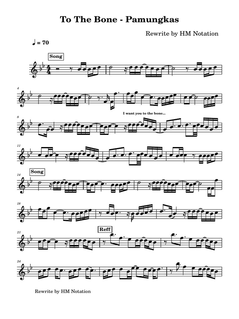To - The - Bone Pamungkas-HM Notation | PDF