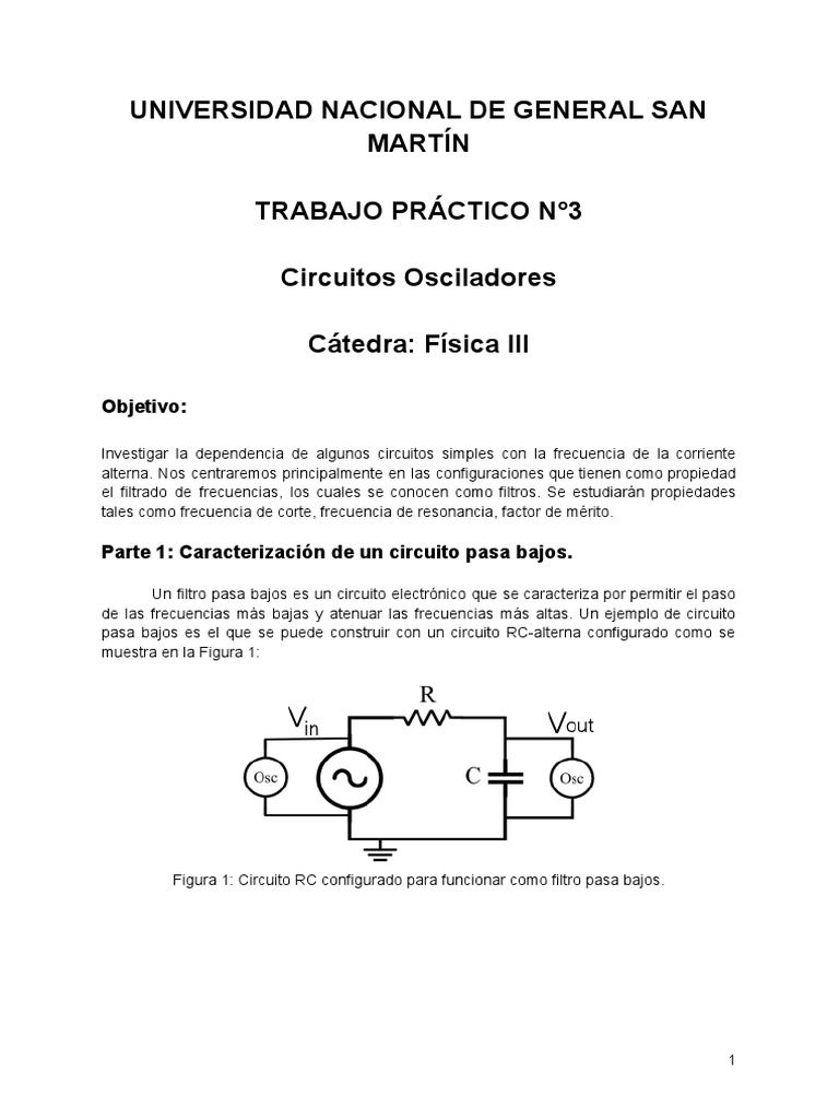 Guia - TP 3 | PDF | Filtro electronico | Electromagnetismo