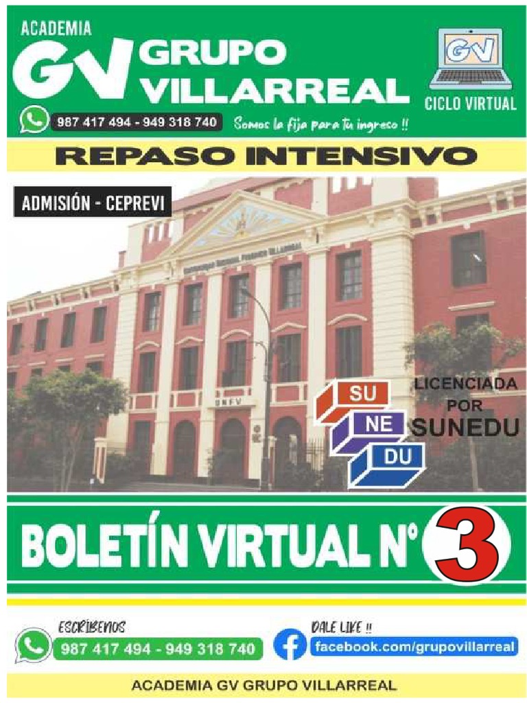 BOLETÍN #3 REPASO INTENSIVO (Abril) | PDF | Verbo | Oración (Lingüística)