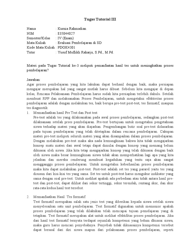 Tugas Tutorial III | PDF