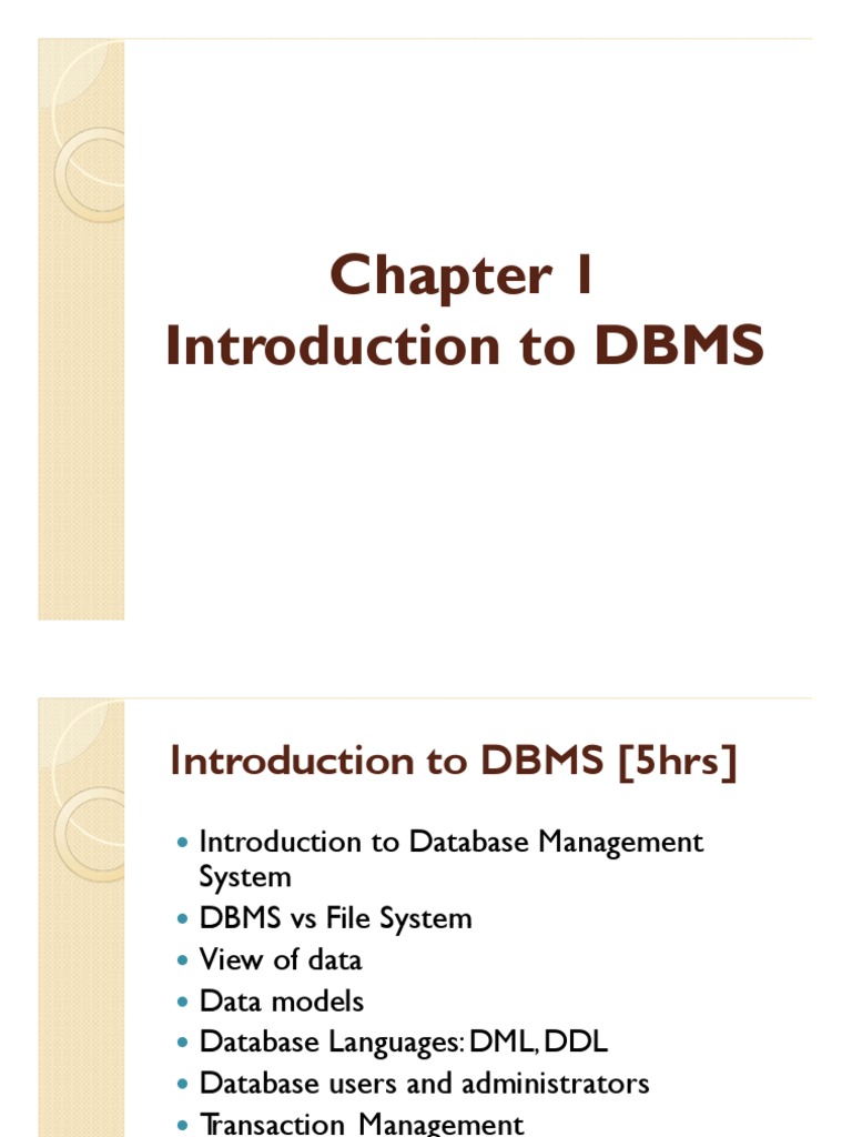 Chapter 1 Introduction To Dbms | PDF | Databases | Conceptual Model Chapter 1 Introduction To Dbms | PDF | Databases | Conceptual Model