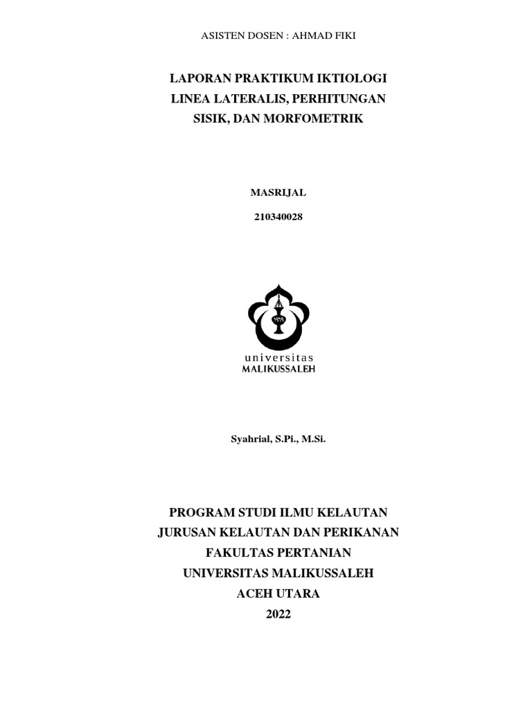 Laporan Praktikum Iktiologi Pertemuan Ke 6 | PDF