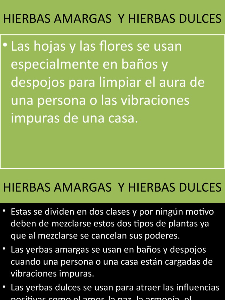 Baños con 7 Hierbas Amargas y Dulces | PDF | Ingredientes de comida ...