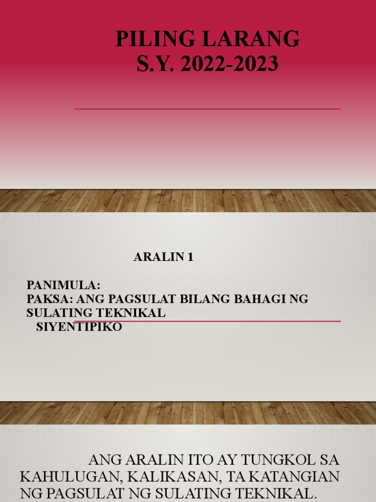 Piling Larang Ppt Pdf