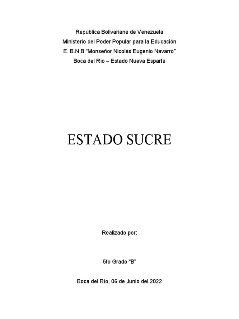 Estado Sucre | PDF