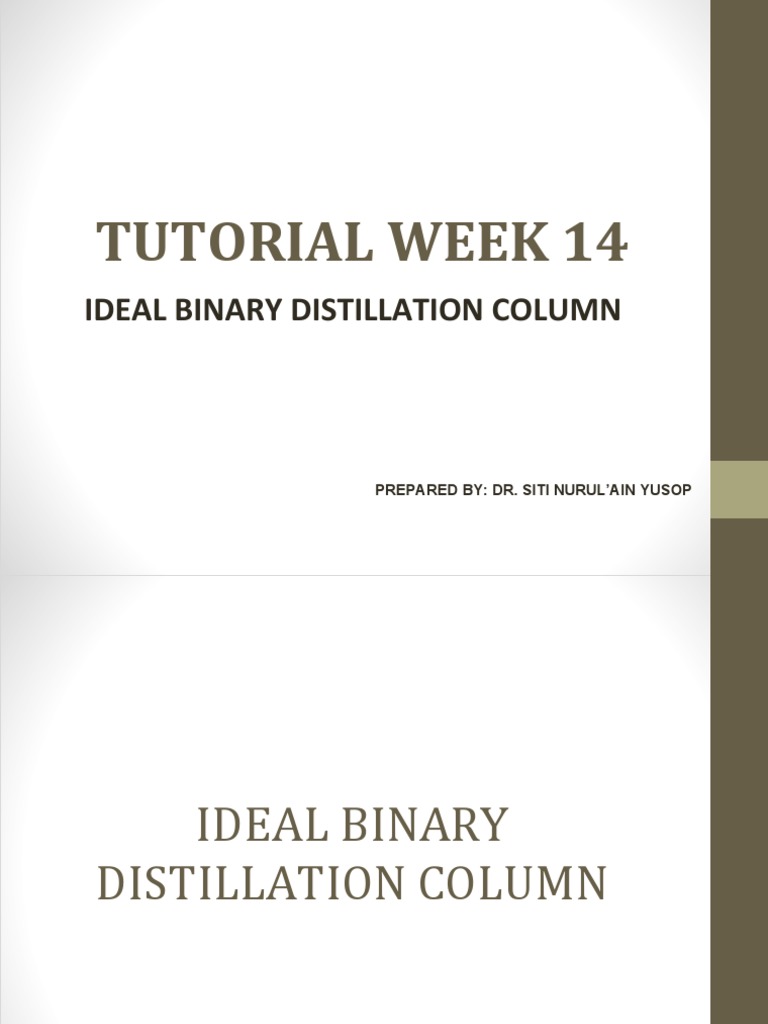 02 - Tutorial - Ideal Binary Distillation Column | PDF | Distillation | Gases