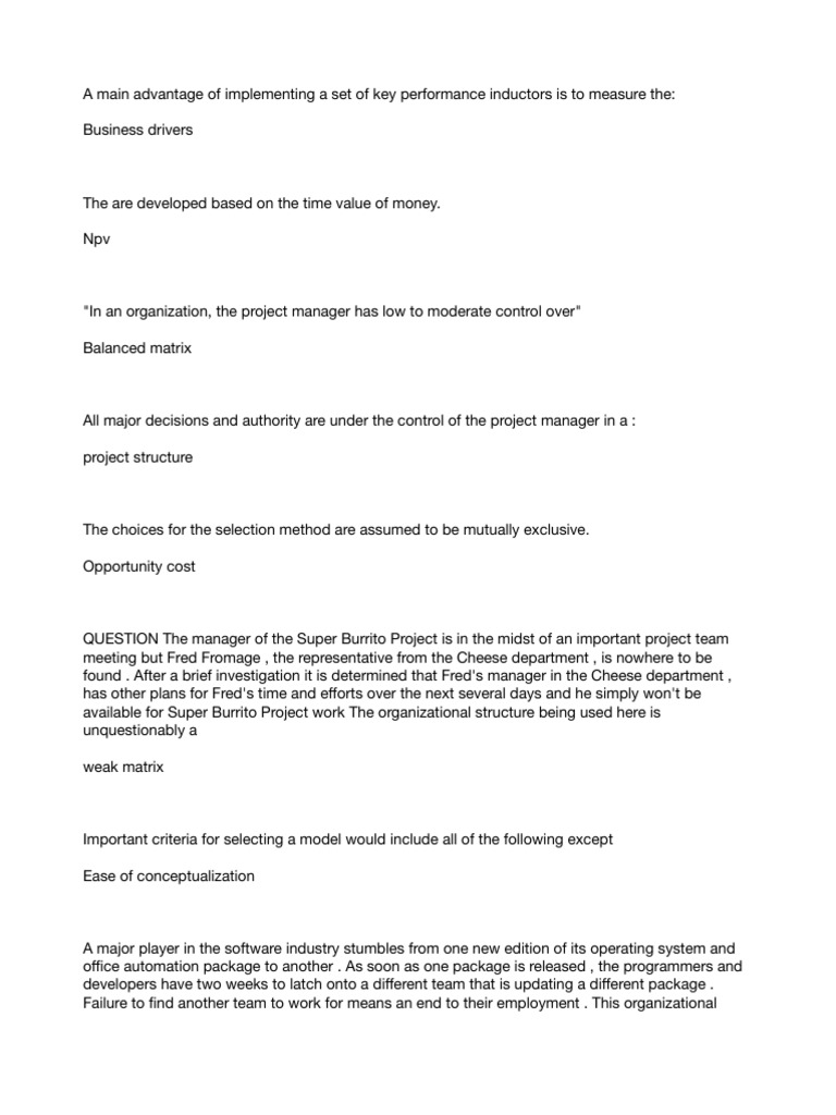 Opm 380 CH 1-3 | PDF | Project Management | Performance Indicator