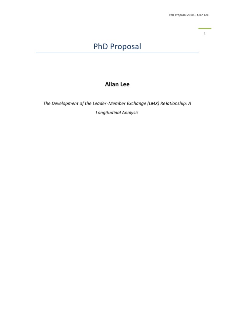 Allan Lee PHD Research Proposal 2010 | PDF | Leadership | Hypothesis