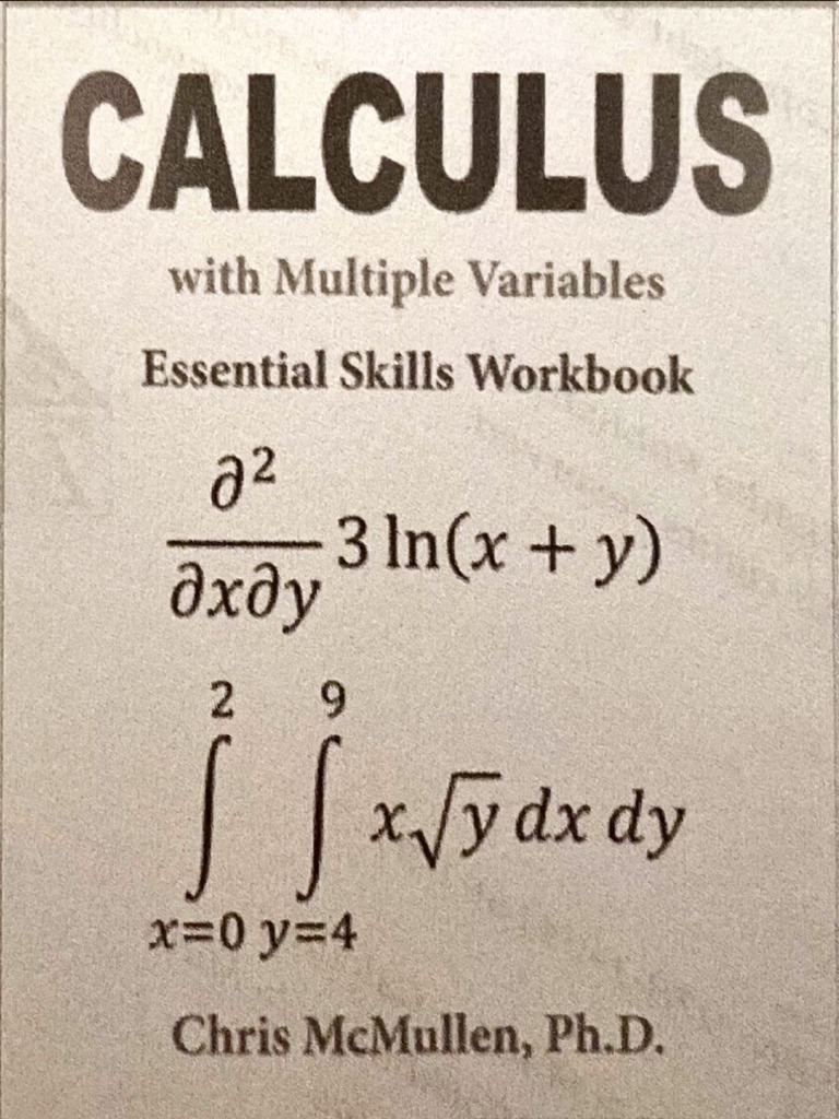 Calculus With Multiple Variables Essential Skills Workbook (Chris ...