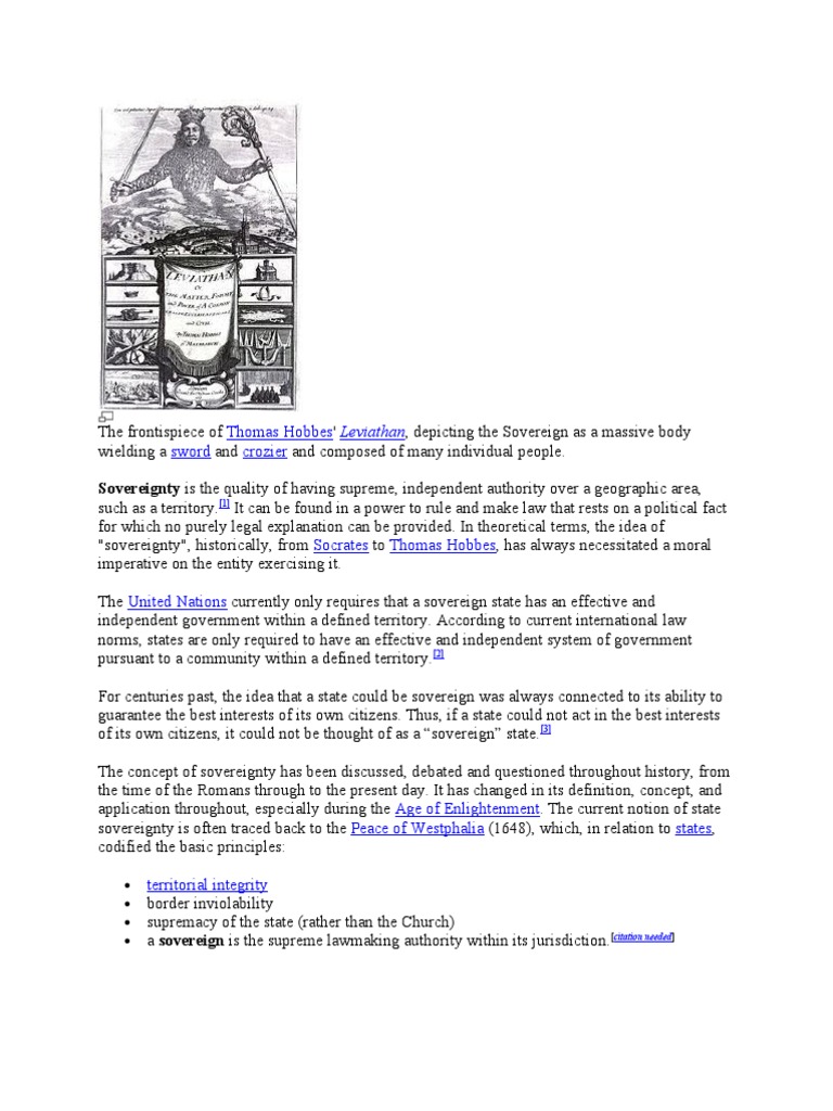 The Frontispiece of Thomas Hobbes | PDF | Sovereignty | Sovereign State