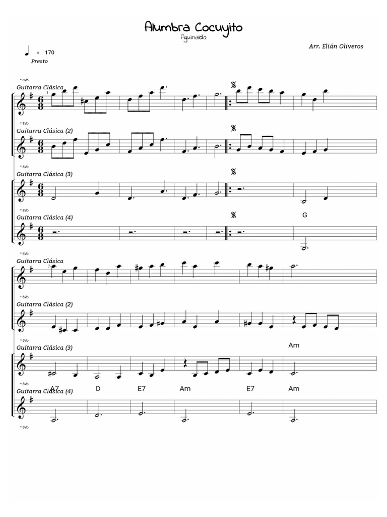 Alumbra Cocuyito Score | PDF