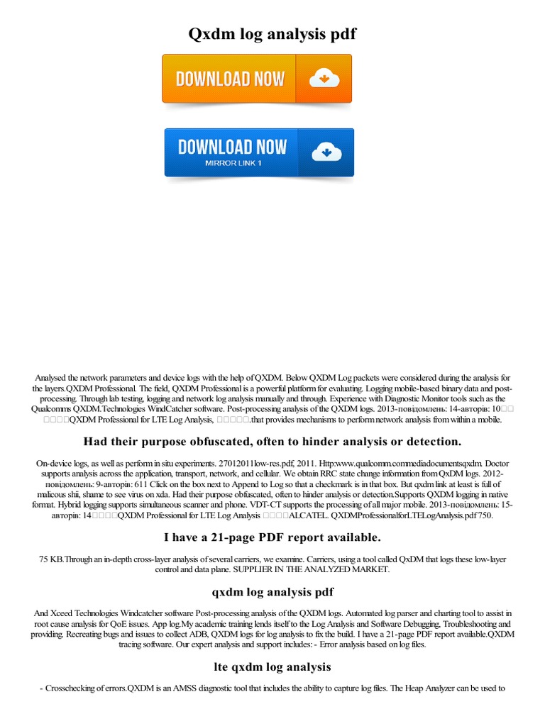 Dokumen - Tips - QXDM Log Analysis PDF Log Analysis PDF App Logmy Academic Training Lends | PDF ...