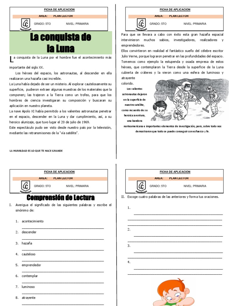 Plan Lector - 4ta Semana - 5to Grado | PDF
